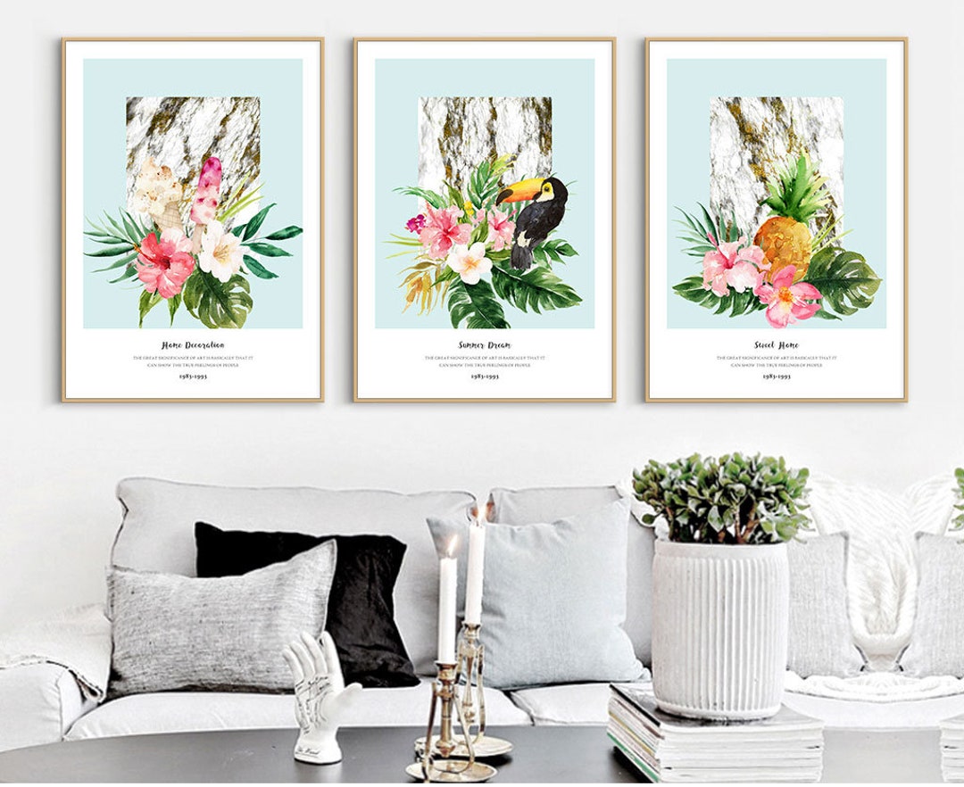 3 Set of Summer Printable Art Instant Download Print, Digital Wall Art ...