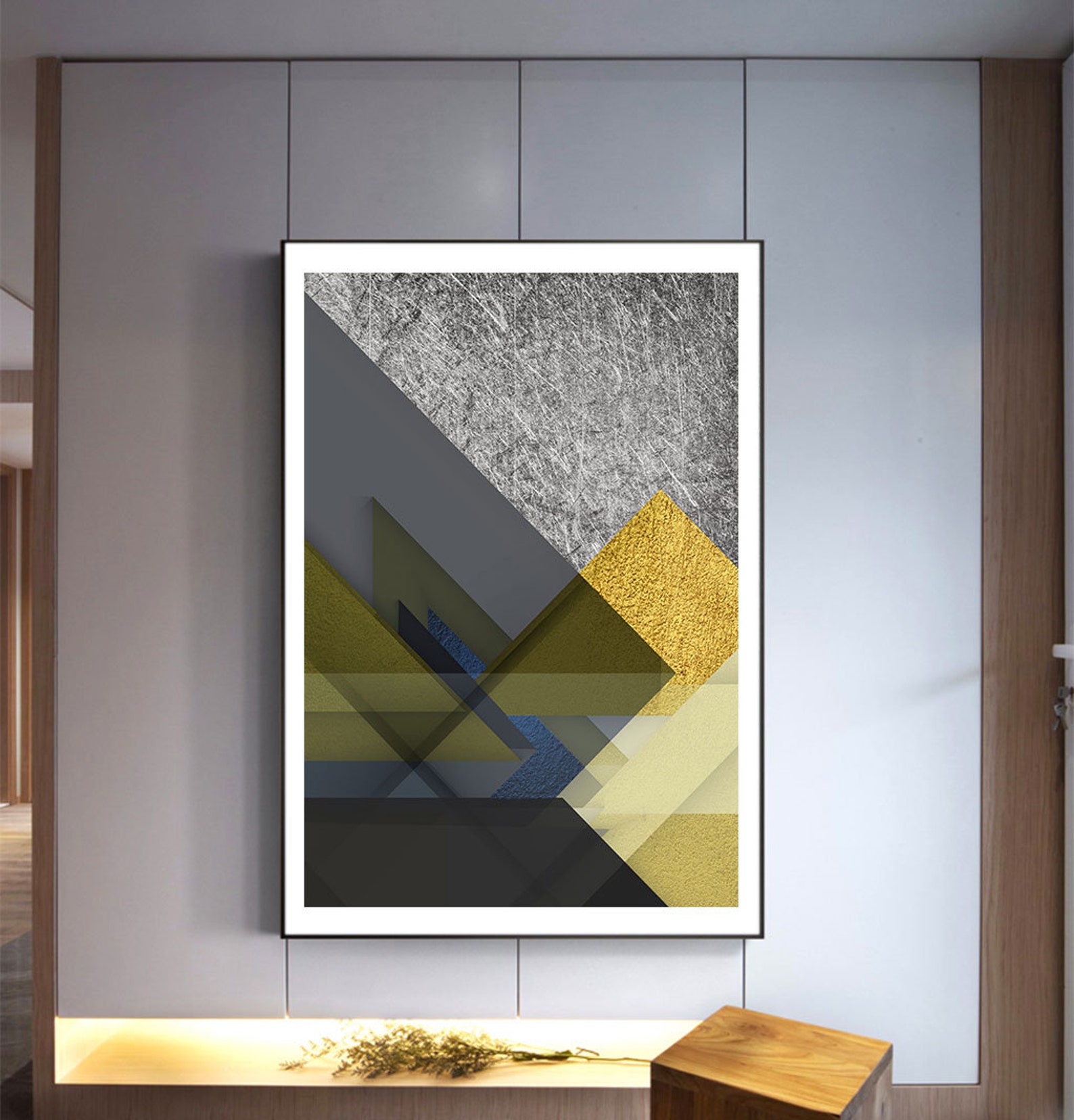 Triangle Print Geometric Art Printable Wall Art Triangles | Etsy