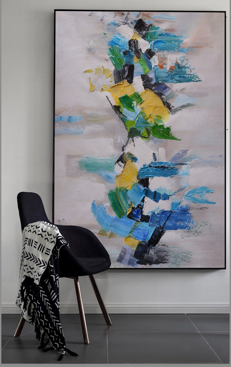 Abstract Extra Large Colorful Vertical Modern Artwork - Etsy
