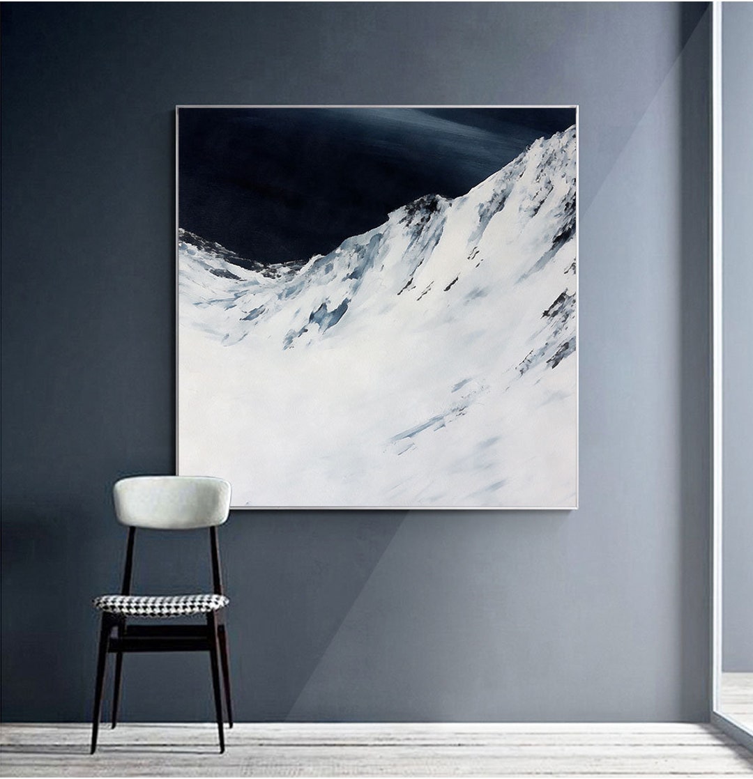Abstract Snow Mountain Oil Painting, Contemporary Art, Modern Art ...