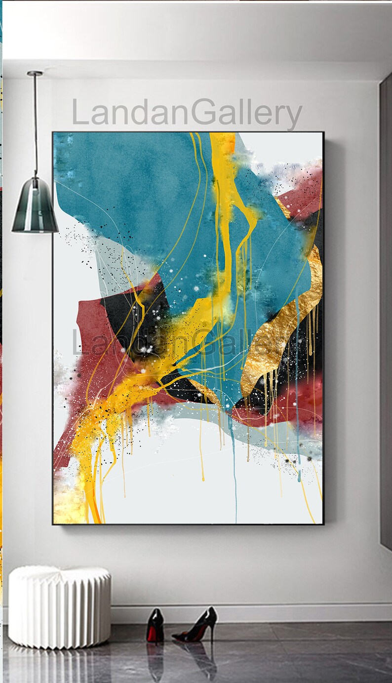 Abstract Hand Draw Colorful Wall Art Printable Poster - Etsy