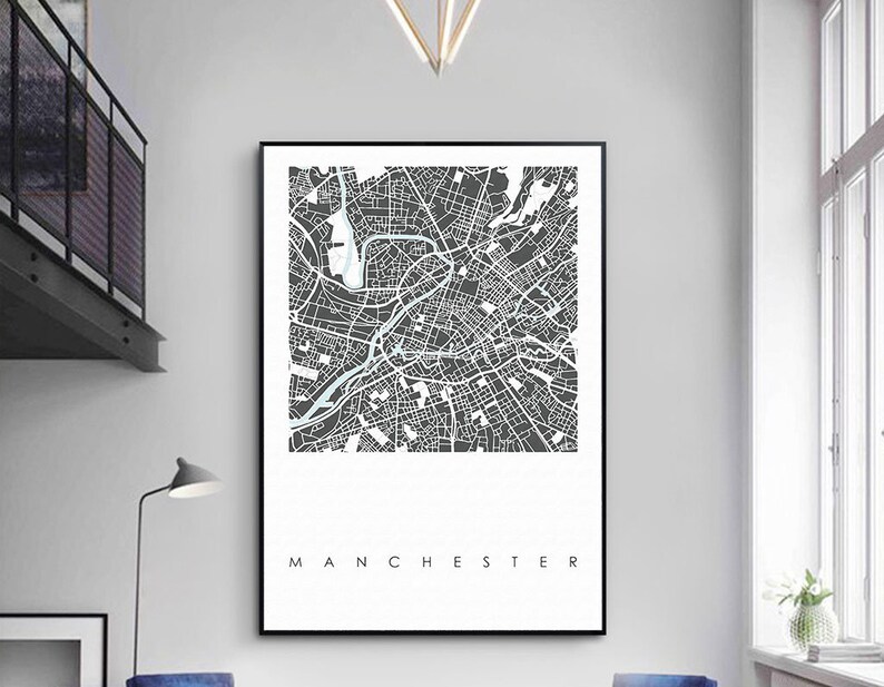 Custom city map Manchester Map Printable decor for home & | Etsy