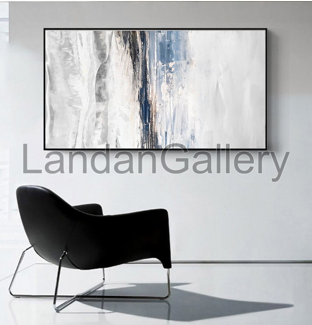 Printable Wall Art, Large Size Modern Painting on Canvas, White Wall ...