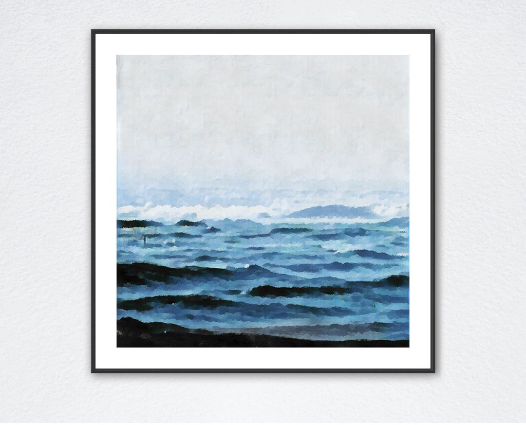 Abstract Ocean Oil Painting Art Print, Ocean Art Print, Ocean Wave Art ...