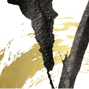 Abstract Gold Foil Print, Black and Gold, Modern Wall Art Printable ...