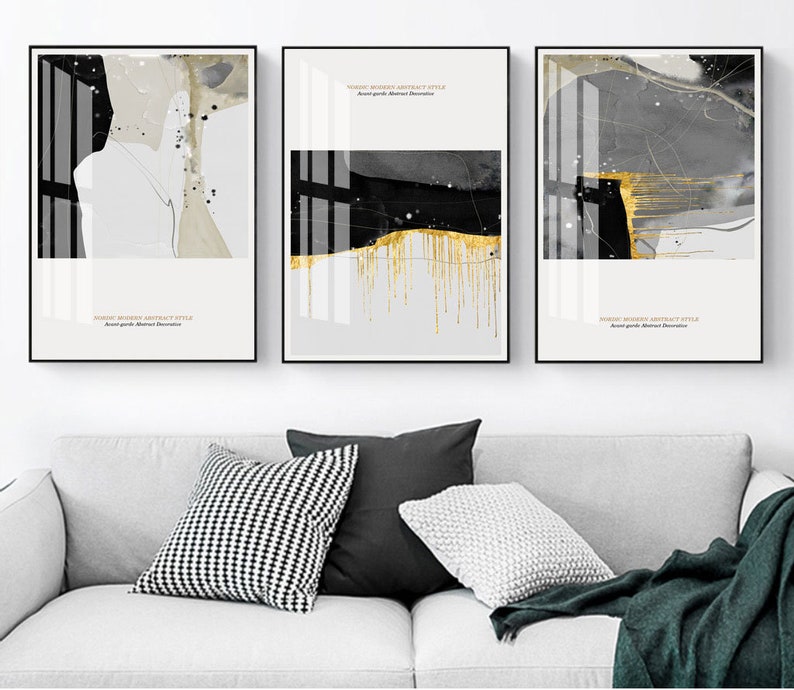 Set of 3 Nordic Modern Abstract Style Avant-grade Abstract - Etsy