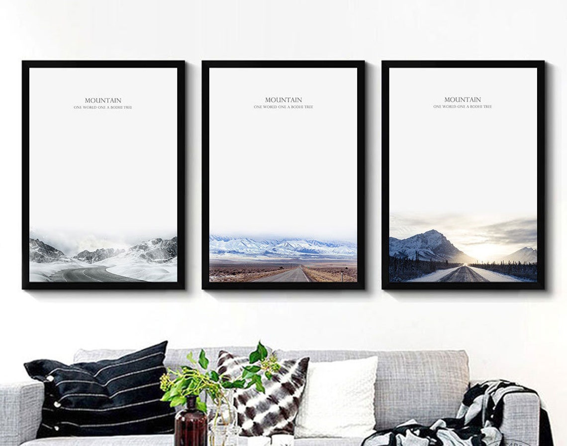 3 Sets of Open Mountain Road Print Scandinavian Print Home - Etsy