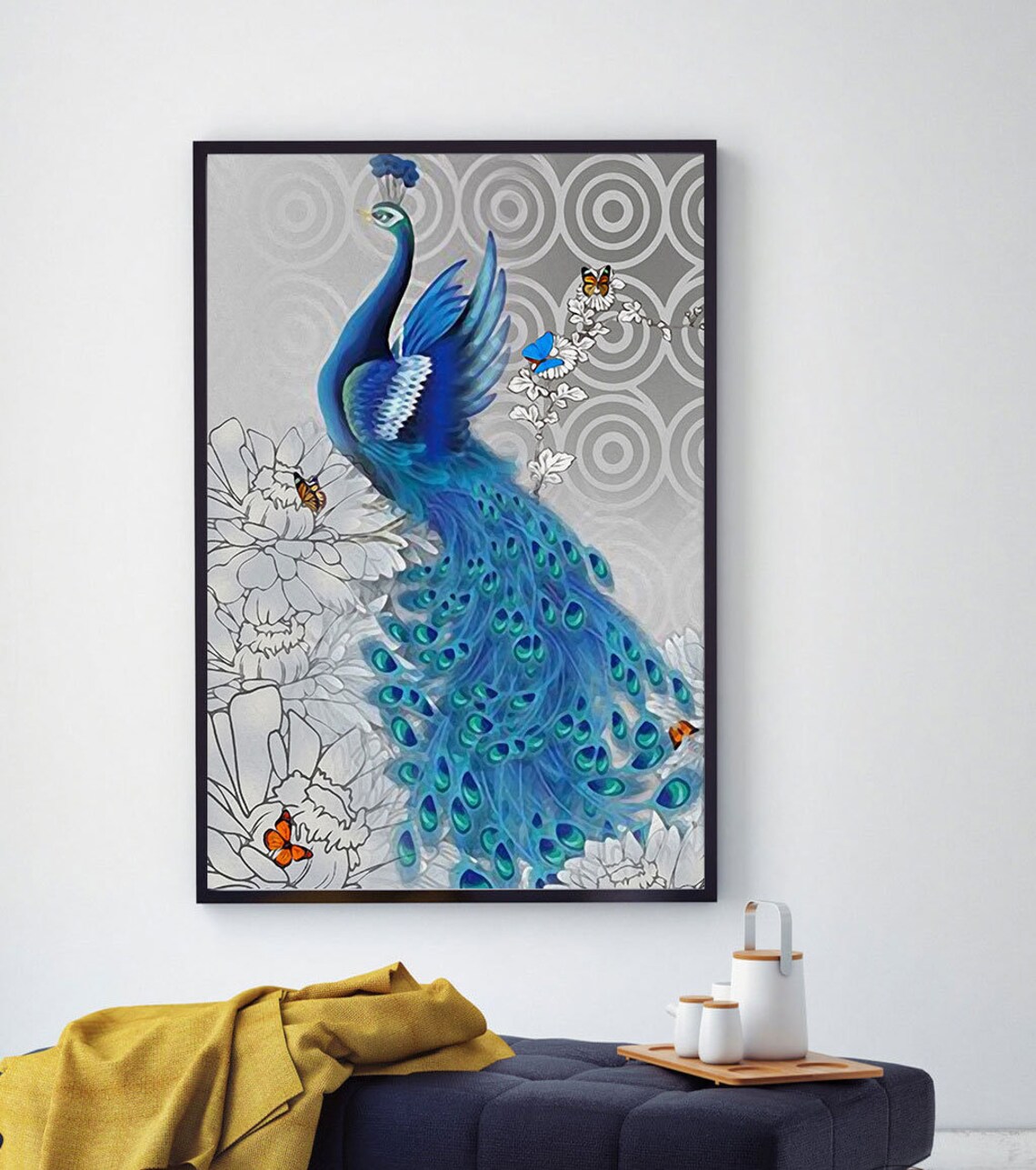 3 Sets of Peacock Decor Printable Peacock Wall Decal Peacock - Etsy