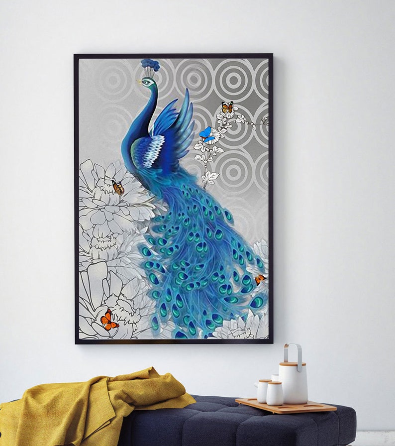 3 Sets of Peacock Decor Printable Peacock Wall Decal Peacock - Etsy