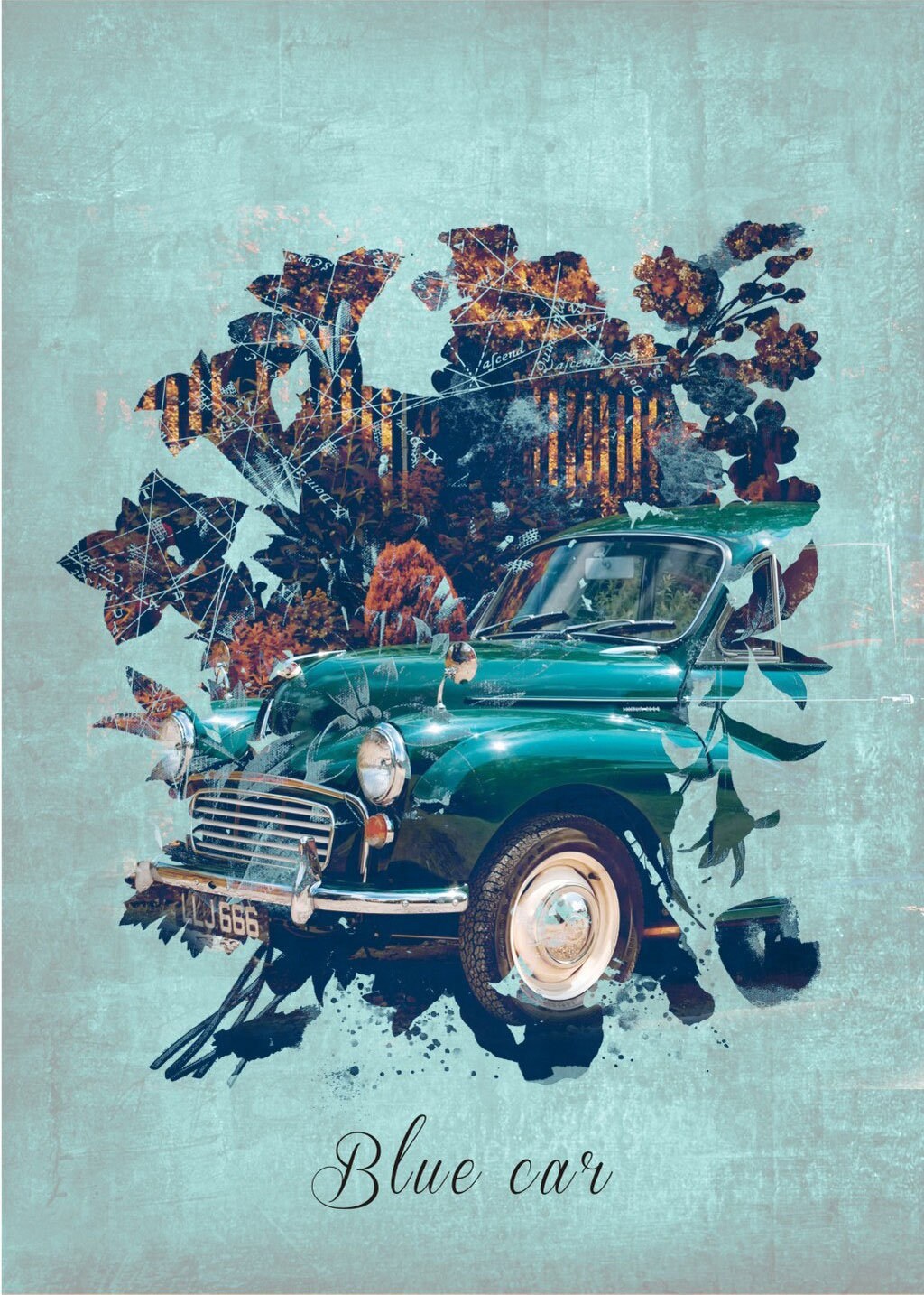 Vintage car watercolor Retro car Poster Vintage car decor | Etsy