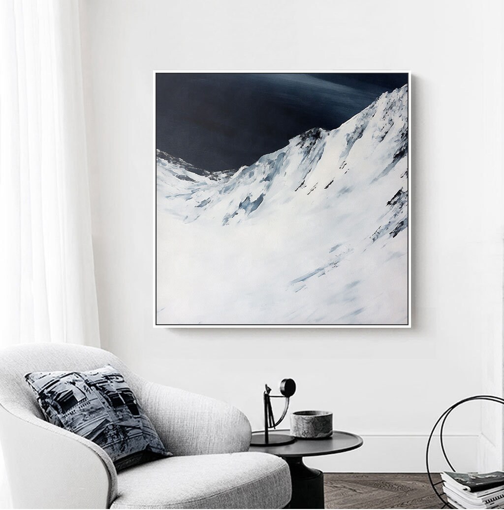 Abstract snow mountain oil painting Contemporary Art Modern | Etsy