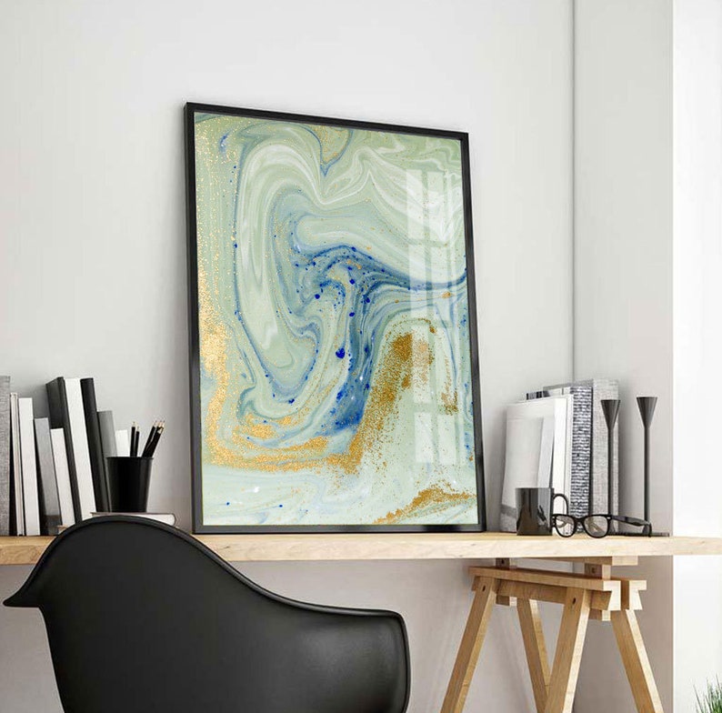 3 sets of Nordic abstract golden ripple art Print PRINTABLE | Etsy