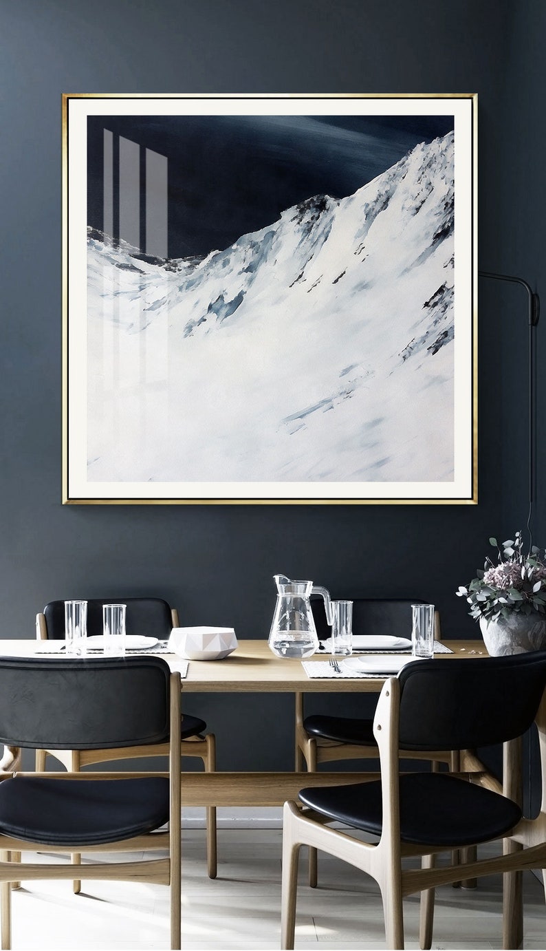 Abstract snow mountain oil painting Contemporary Art Modern | Etsy