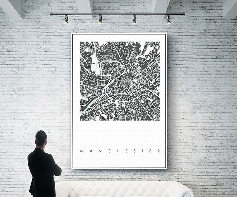 Custom city map Manchester Map Printable decor for home & | Etsy