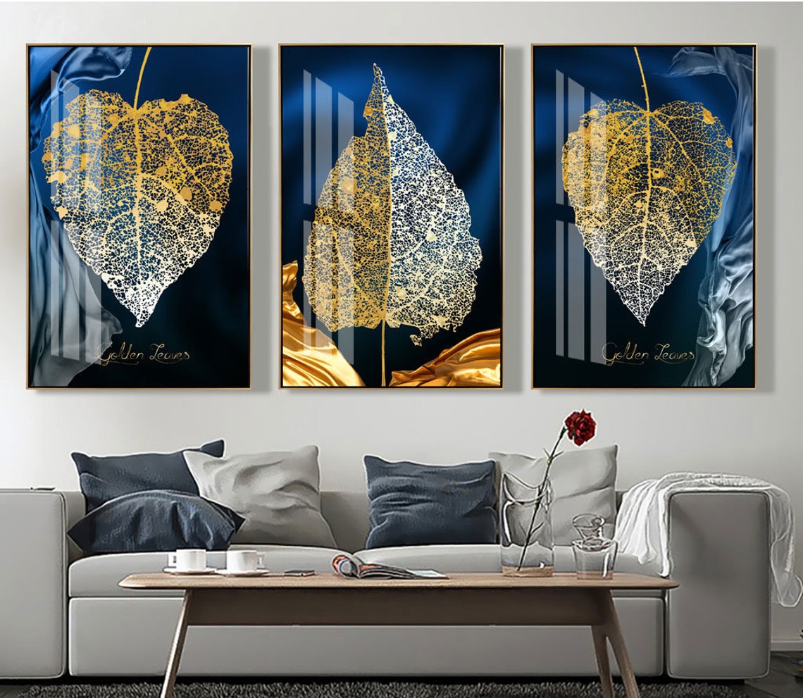 3 Sets of Autumn Gold Leaf Golden Leaves Printable Luxury - Etsy