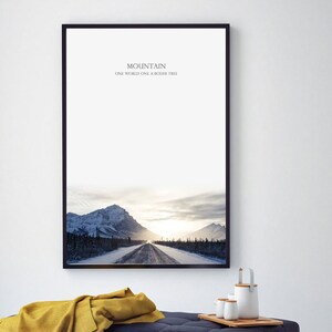 3 Sets of Open Mountain Road Print, Scandinavian Print Home Decor, Wall ...