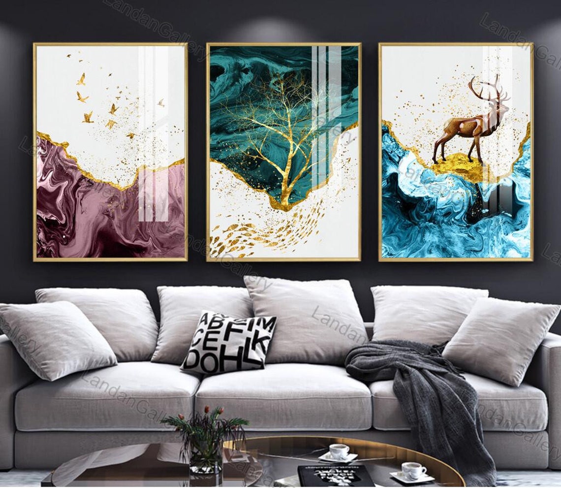 Triptych Wall Art Decorative Pictures Crystal Wall Art - Etsy