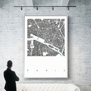 Custom City Map, Map of Pairs Poster, Scandinavian Print, Printable Art ...