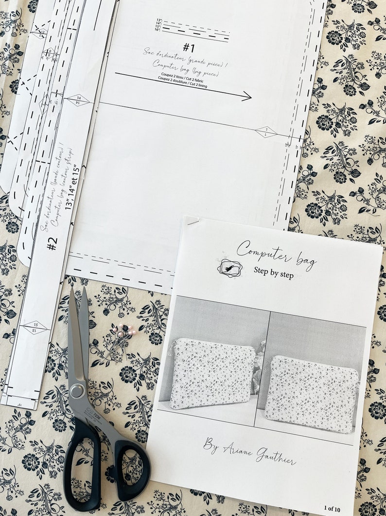 Computer Bag PDF Sewing Pattern and Tutorial (several Sizes) - Etsy