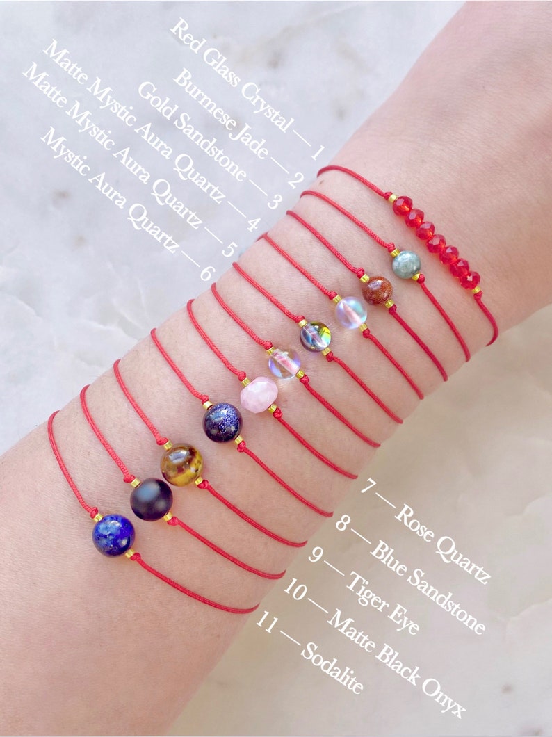 Red String Bracelet: Burmese Jade, Good Luck, Protection - Etsy
