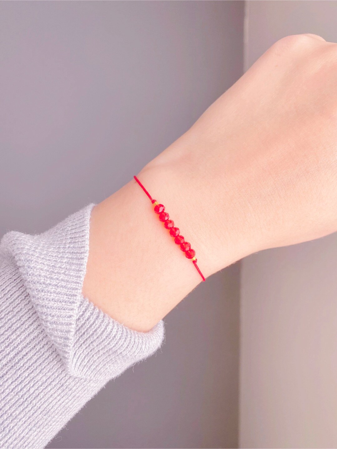 Red Crystal Good Luck Bracelet: Kabbalah Protection String - Etsy