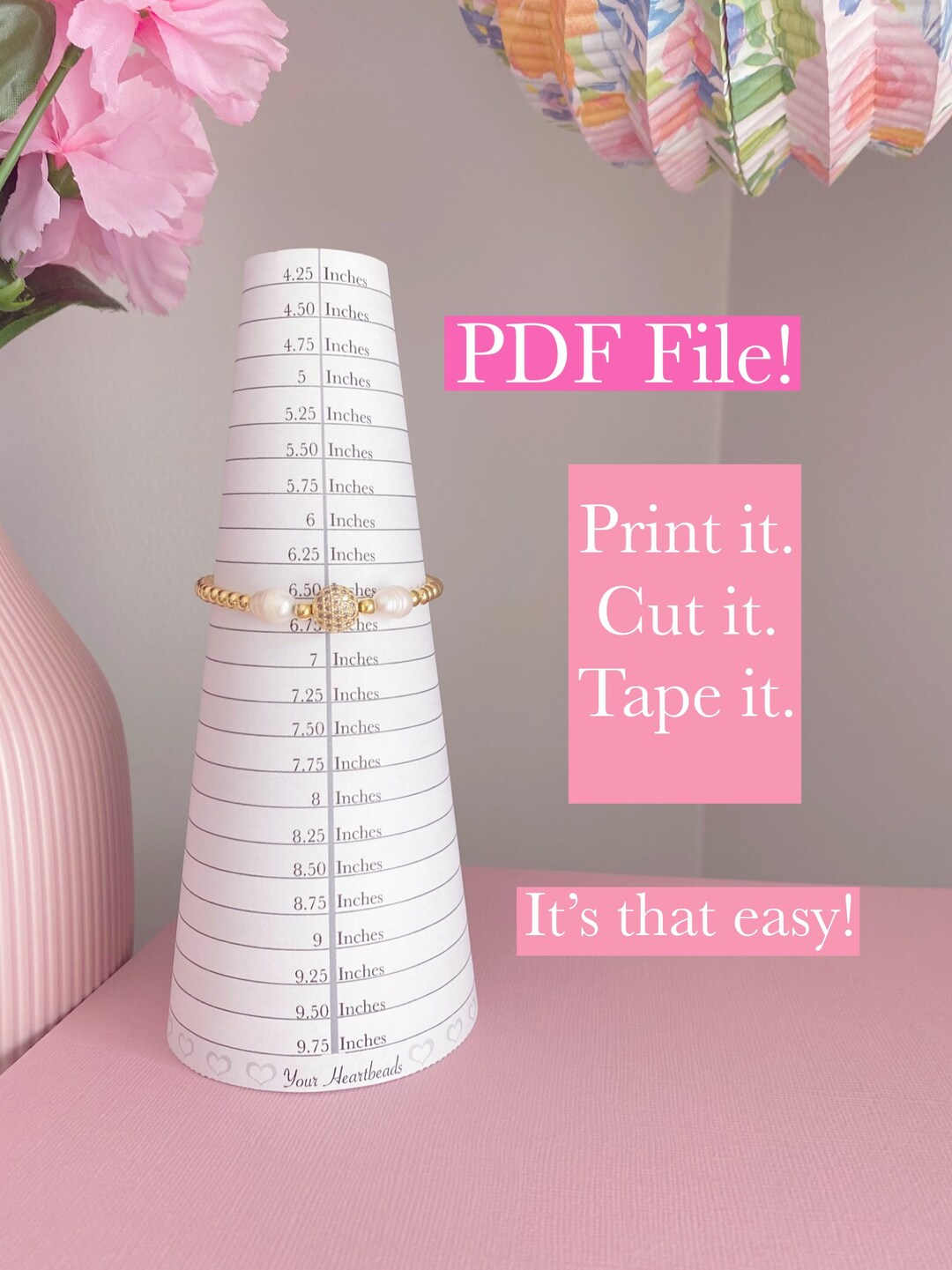 Printable Bracelet Measurement Cone, Bracelet Sizer, Measuring Cone ...