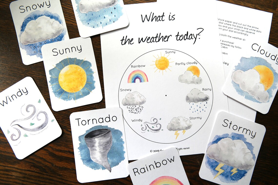Weather Chart and Weather Cards Homeschool Daily Rhythm | Etsy
