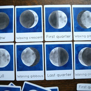 Moon Stages 3-part Cards | Montessori Homeschool Nature Studies ...