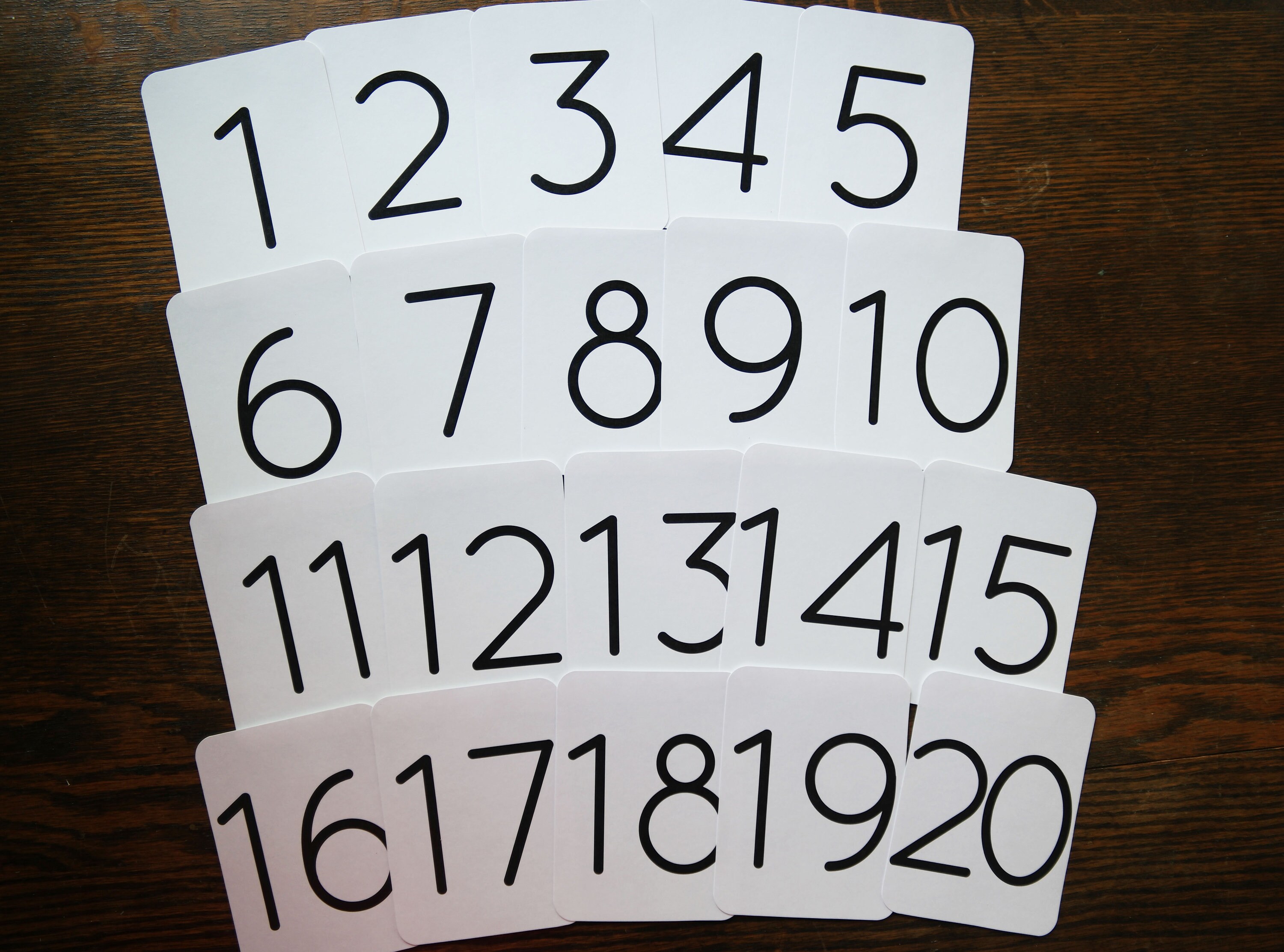Number Flash Cards Printable Homeschool Preschool Minimalist - Etsy
