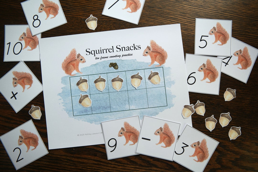 Squirrel Snacks Preschool - Kinder Math Set | Autumn Themed Educational ...
