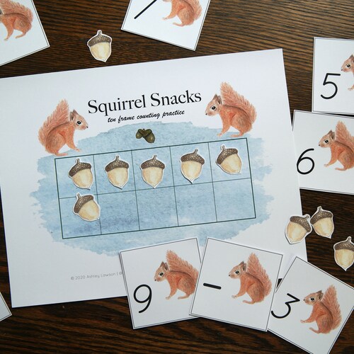 Squirrel Snacks Preschool Kinder Math Set Autumn Themed - Etsy
