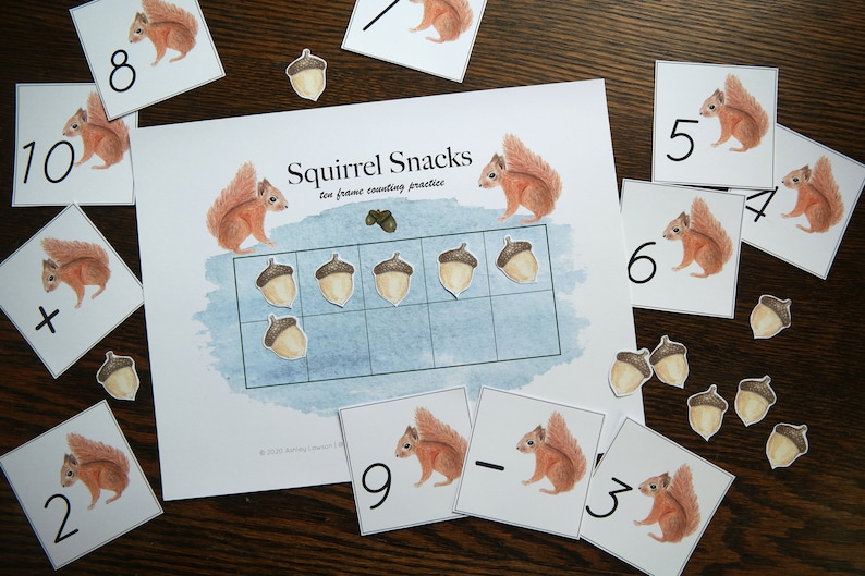 Squirrel Snacks Preschool Kinder Math Set Autumn Themed - Etsy