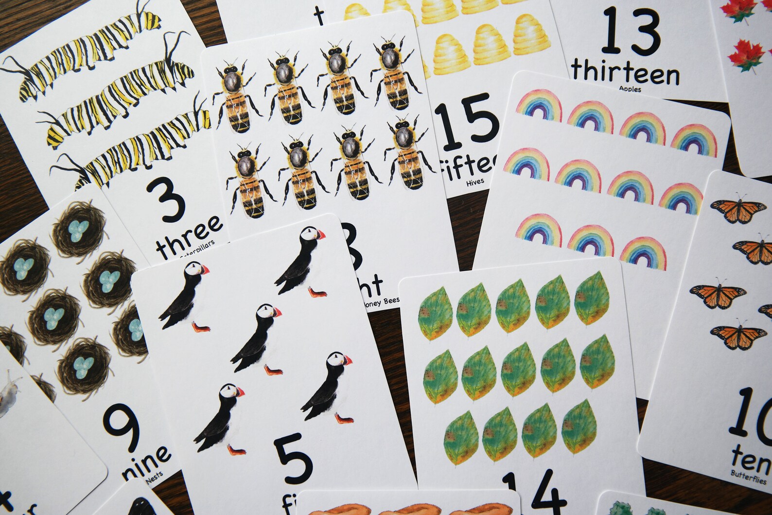 Nature Counting Cards Preschool Charlotte Mason Homeschool - Etsy