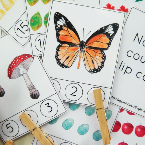 Nature Count and Clip Number Cards 1-10 Charlotte Mason | Etsy