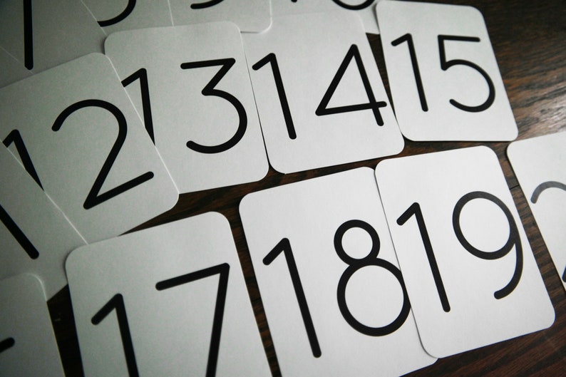 Number Flash Cards | Printable Homeschool Preschool Minimalist - Etsy
