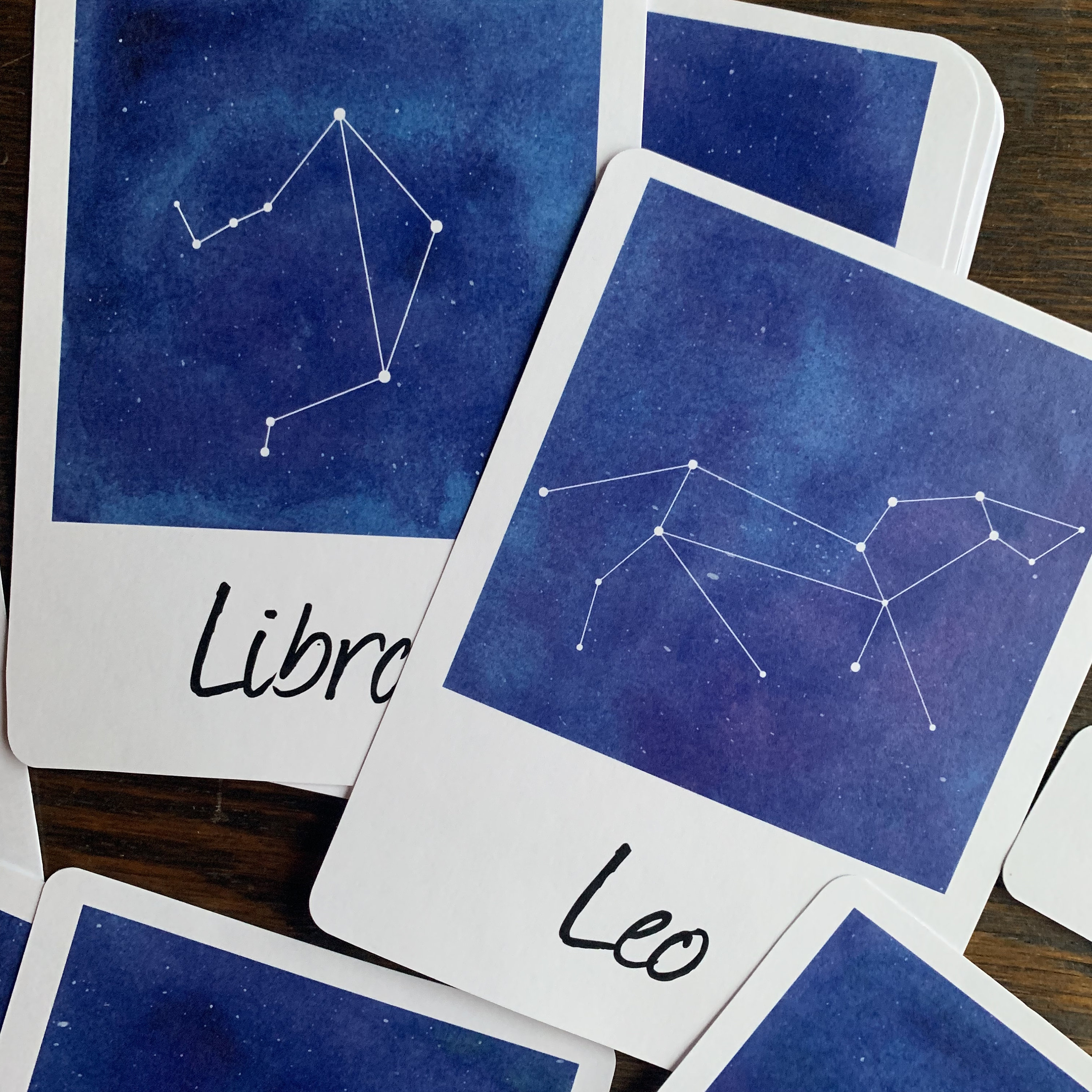 Constellations HARD COPY 3-part Cards Set of 12 Zodiac - Etsy
