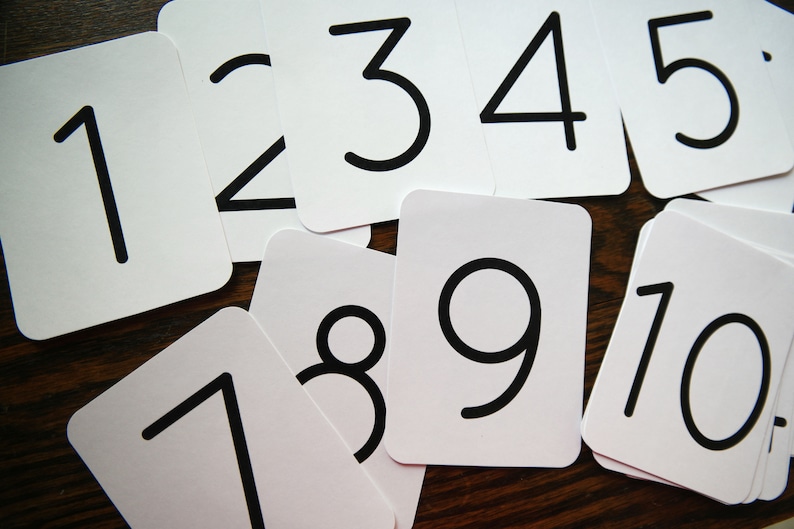 Number Flash Cards Printable Homeschool Preschool Minimalist | Etsy