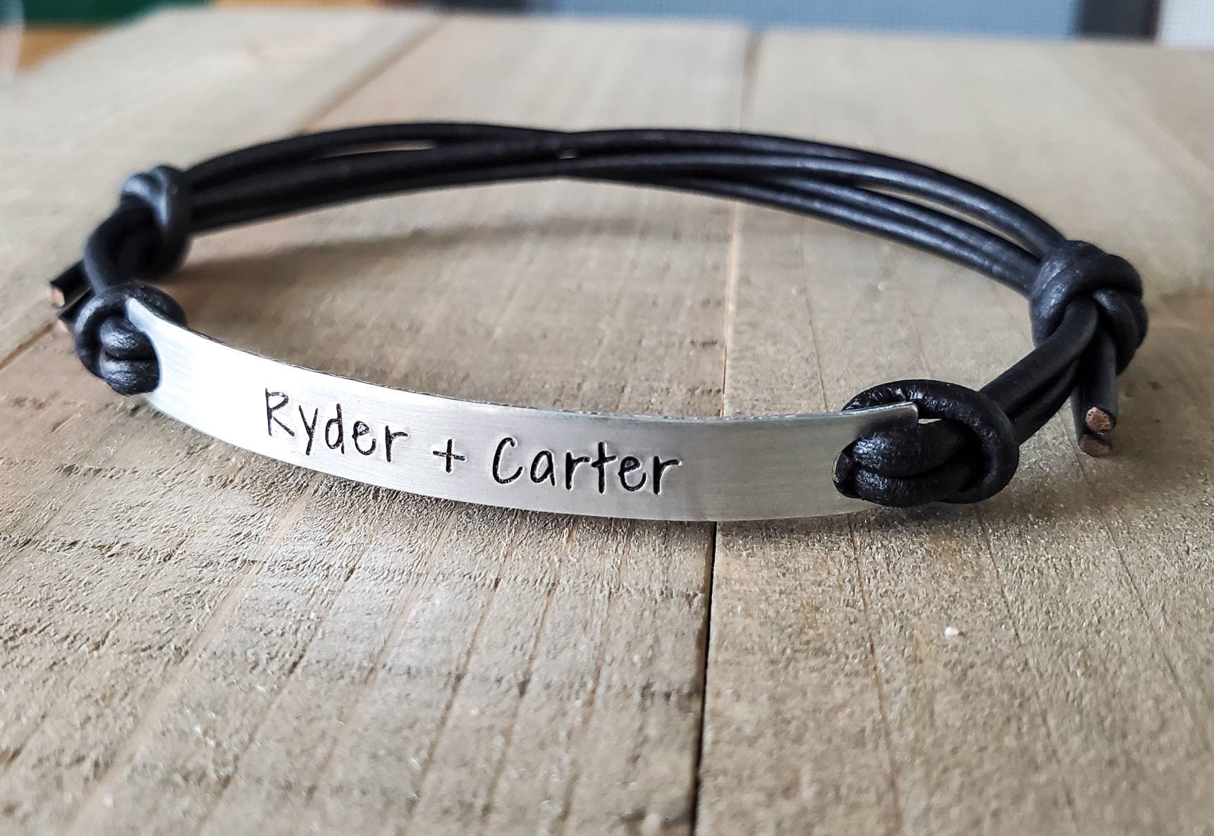 Custom Men's Bracelet-custom Leather Bracelet-father"s Day Gift ...