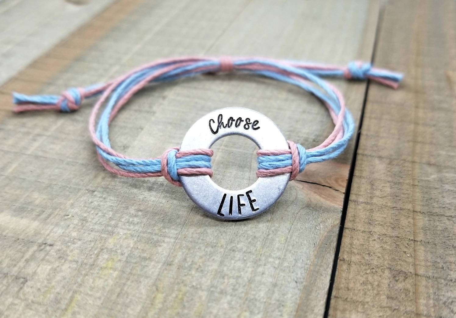 Pro-life Bracelet/choose Life/pro Life Movement/washer - Etsy