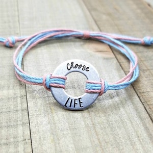 Pro-life Bracelet/choose Life/pro Life Movement/washer Bracelet/hemp ...