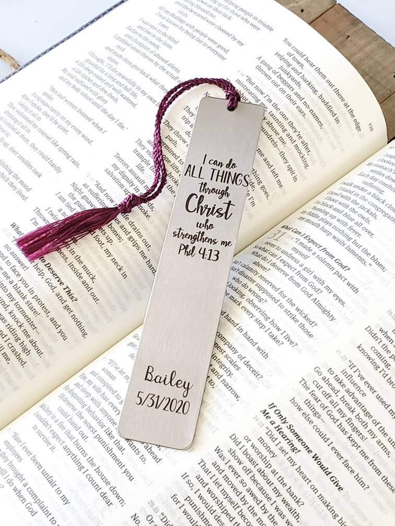 Bible Verse Bookmark-personalized Baptism Gift-personalized - Etsy