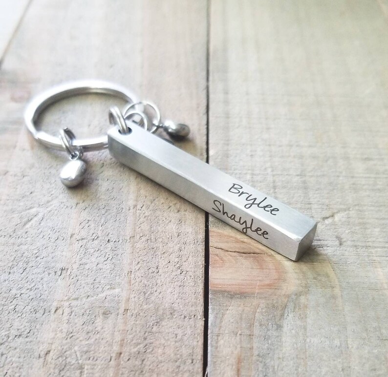Personalized Birthstone Bar Keychain-mom Birthstone Gift-kids | Etsy