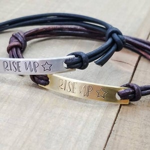 Hamilton Bracelet-hand Stamped Bracelet-rise Up-hamilton Fan-hamilton ...