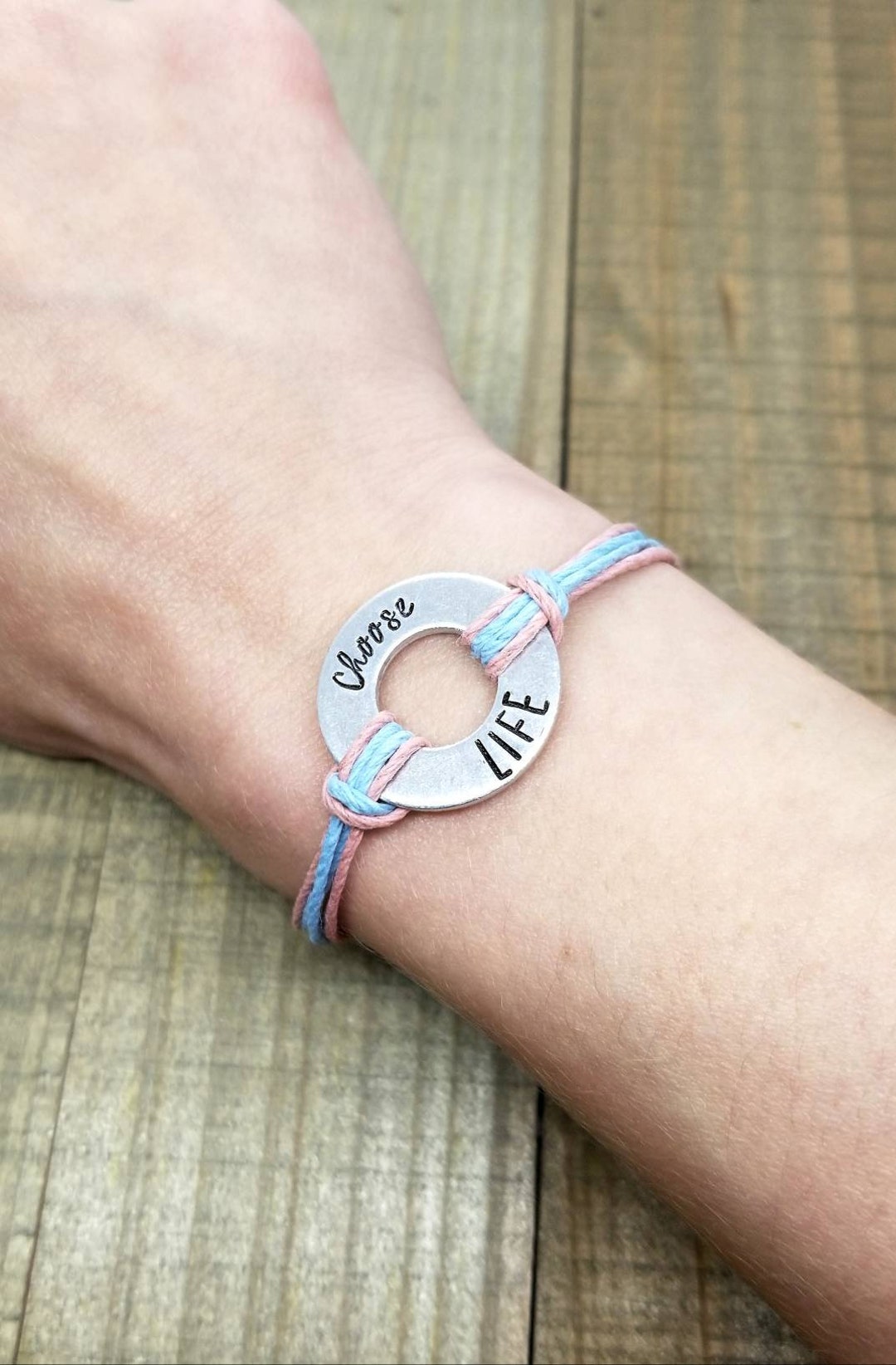 Pro-life Bracelet/choose Life/pro Life Movement/washer Bracelet/hemp ...