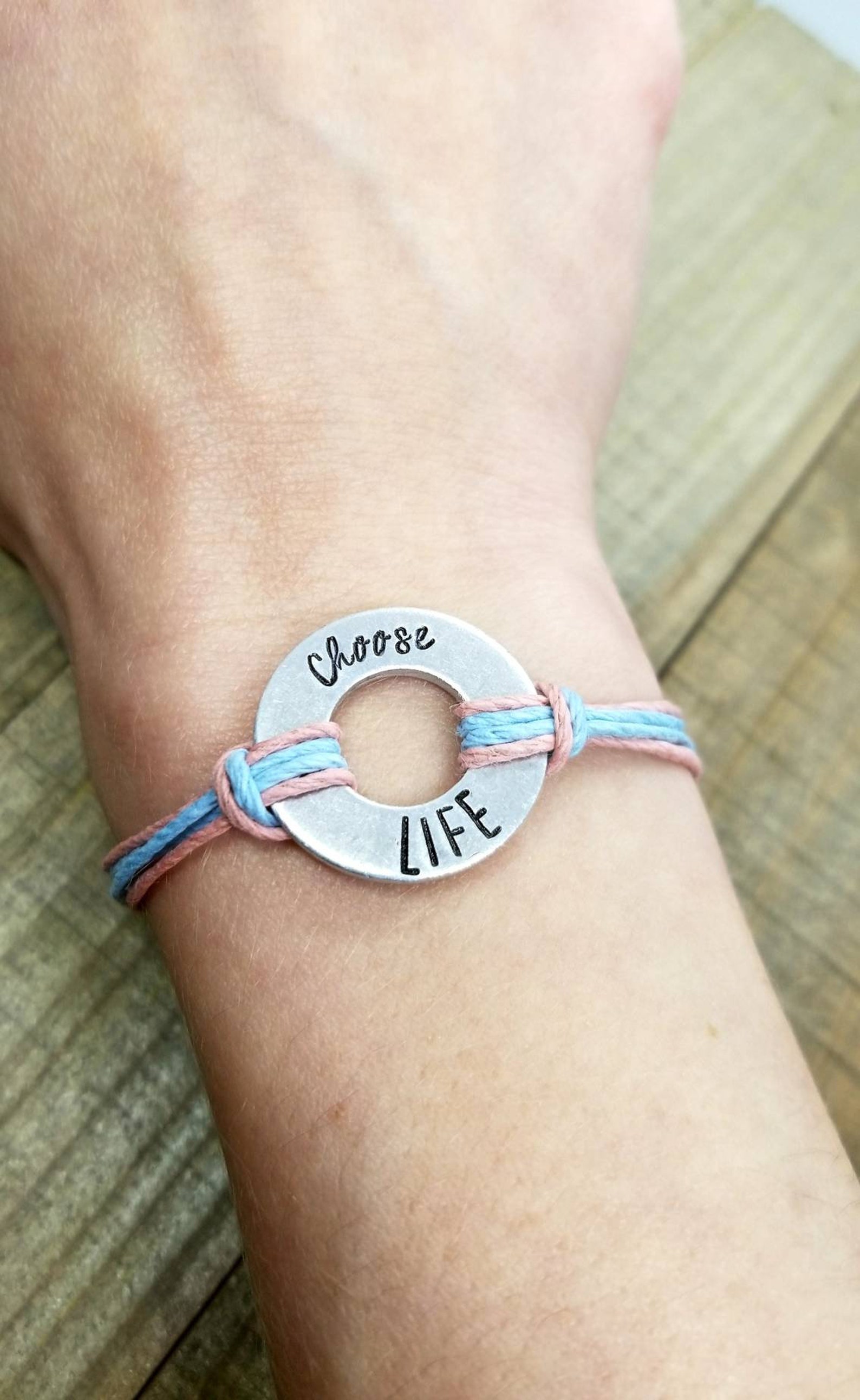 Pro-life bracelet/choose life/pro life movement/washer | Etsy