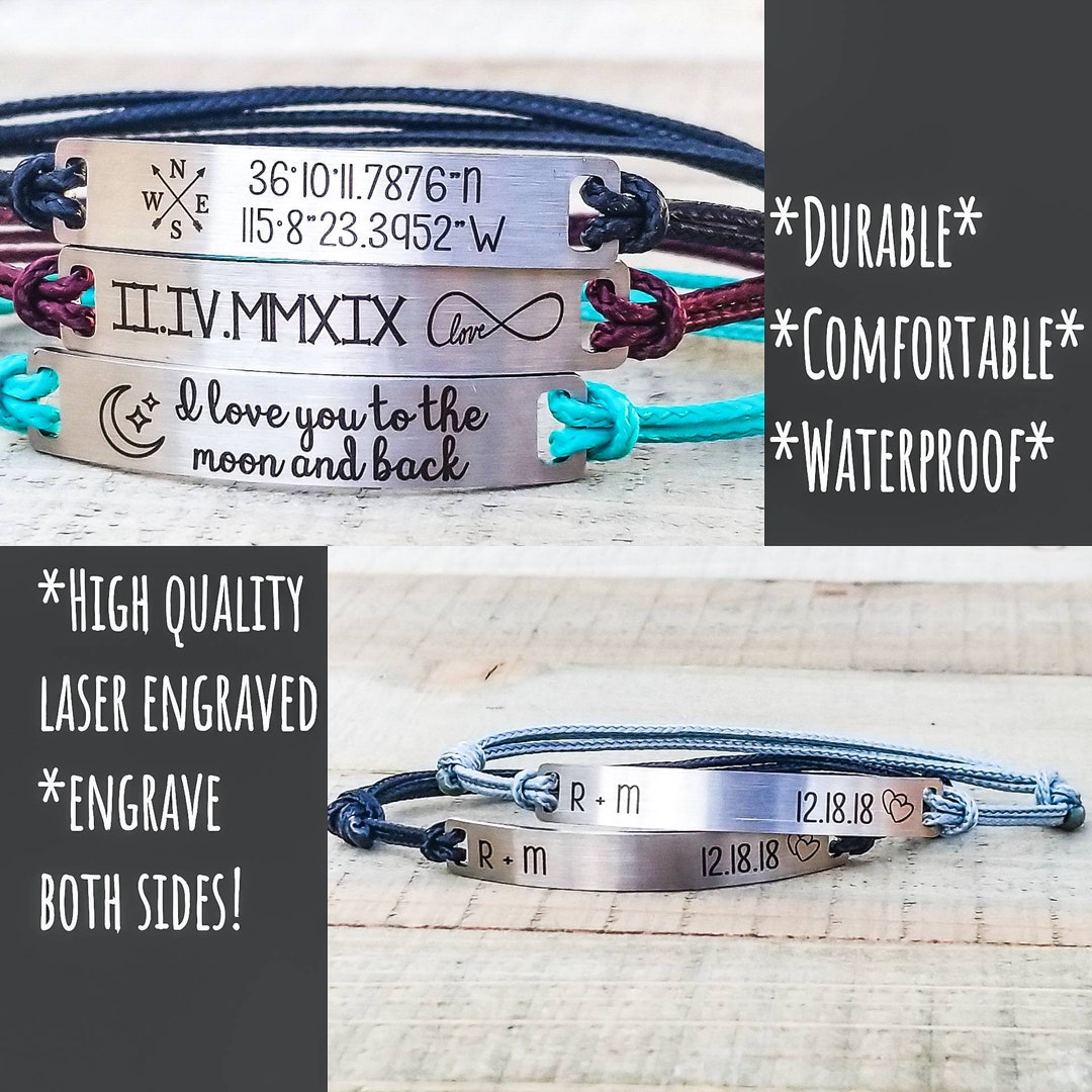 Personalized Couples Bracelets-valentines Day Gift for Him-valentines ...