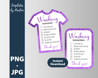 Print and Cut Shirt Washing Instructions Card SVG. Vinyl - Etsy