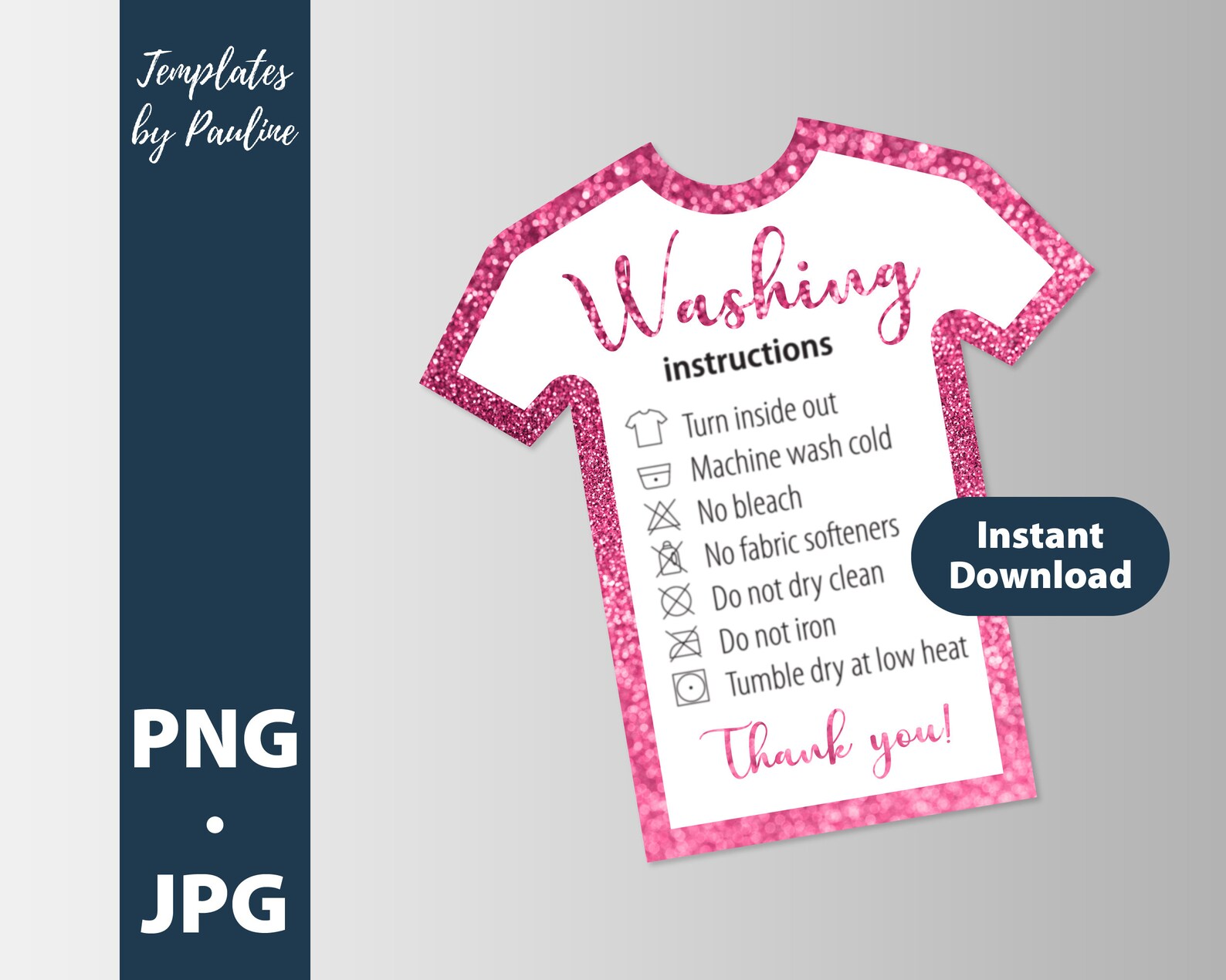 Printable Shirt Washing Card Png. Vinyl Tshirt Care Card Svg. Print ...