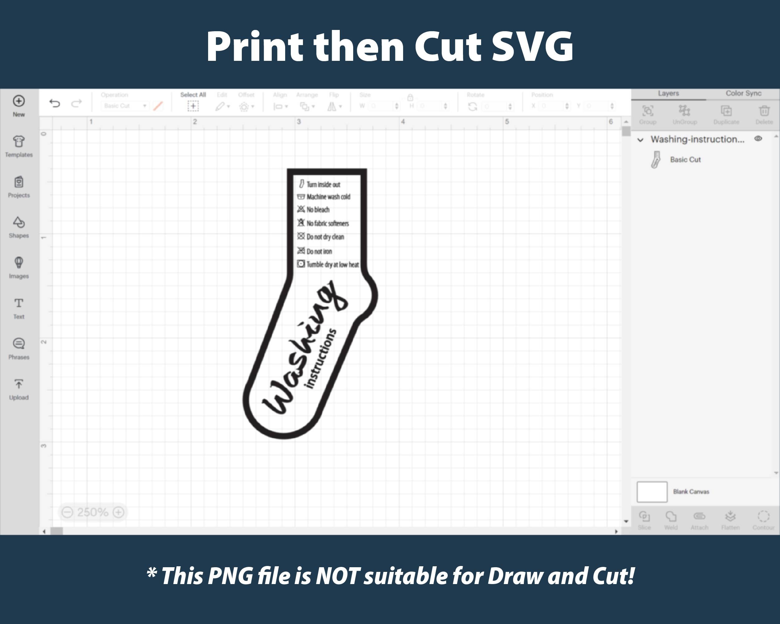 Sock Care Instructions Card SVG. Print and Cut Socks Tag Template. Hand ...