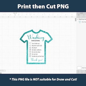 Laundry Tshirt Care Cards Png. Print Then Cut Washing - Etsy
